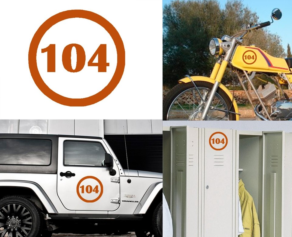 Number 104, Sticker Vinyl Version v1b | eBay