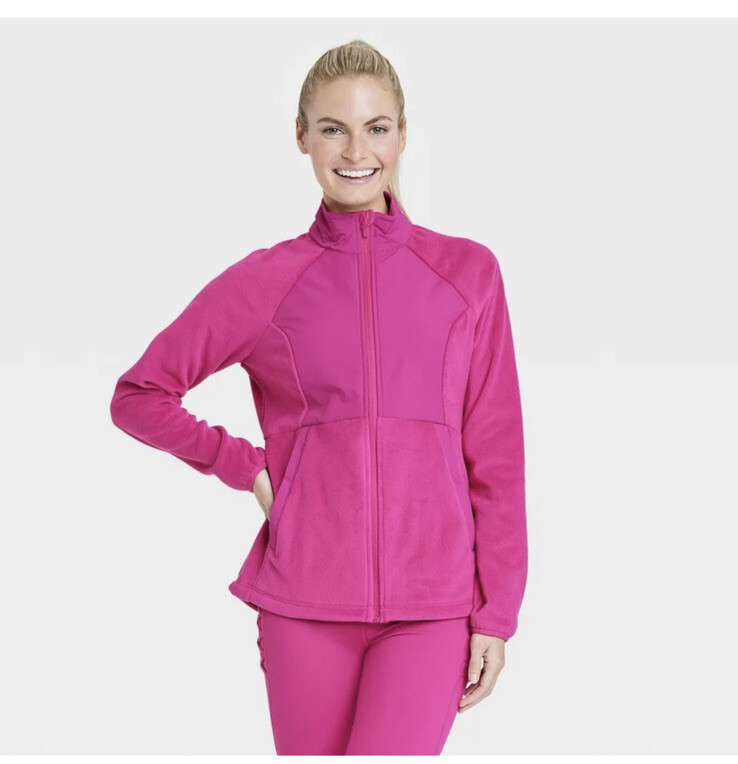 Women's Polartec Fleece Jacket - All in Motion Pink XS Warm Soft Zip Up ...