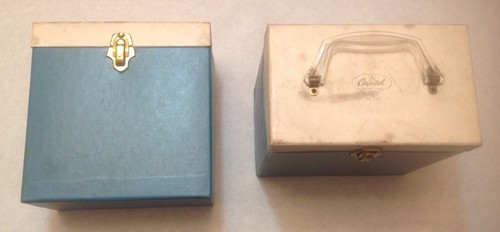 VINTAGE CAPITOL 45 RPM RECORDS CARRYING CASE / HOLDER / STORAGE BOX LOT ...