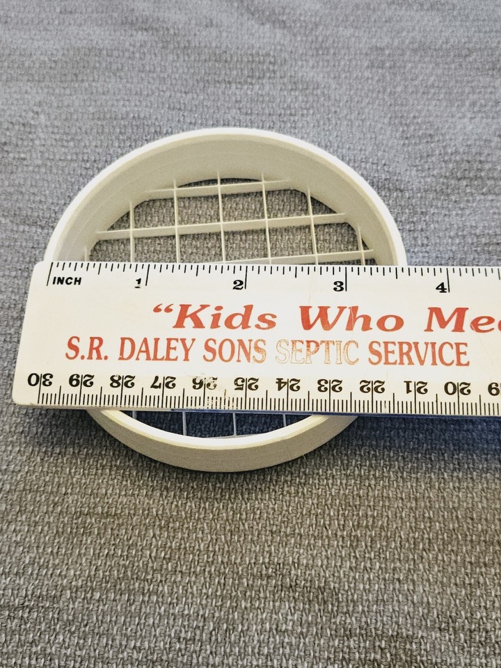 3" PVC Vent Screen, 3.50" ID, 1/2" Mesh, All Plastic fits on Outside of ...