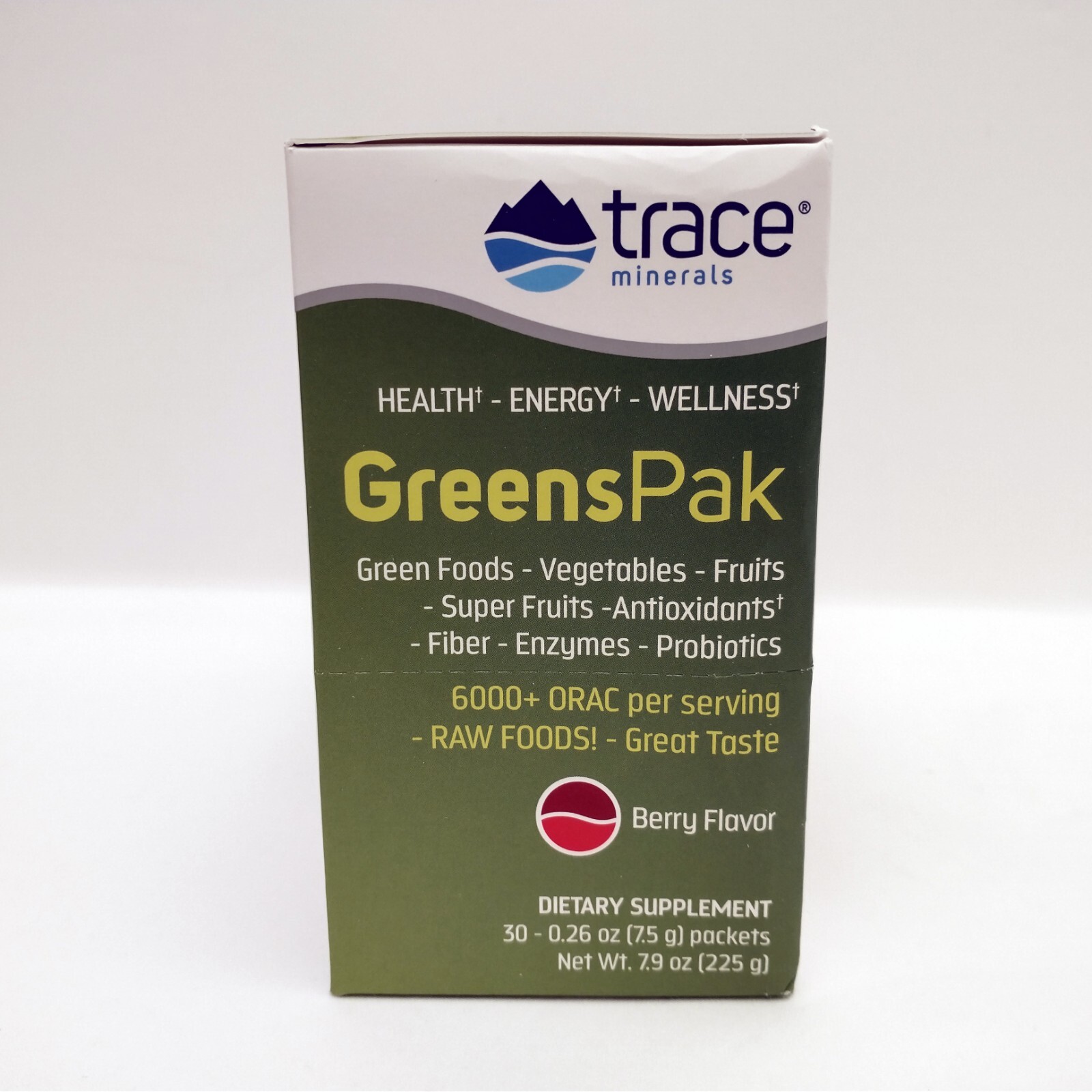 Trace Minerals Research Greens Pak Antioxidant 30 Packets Berry for ...