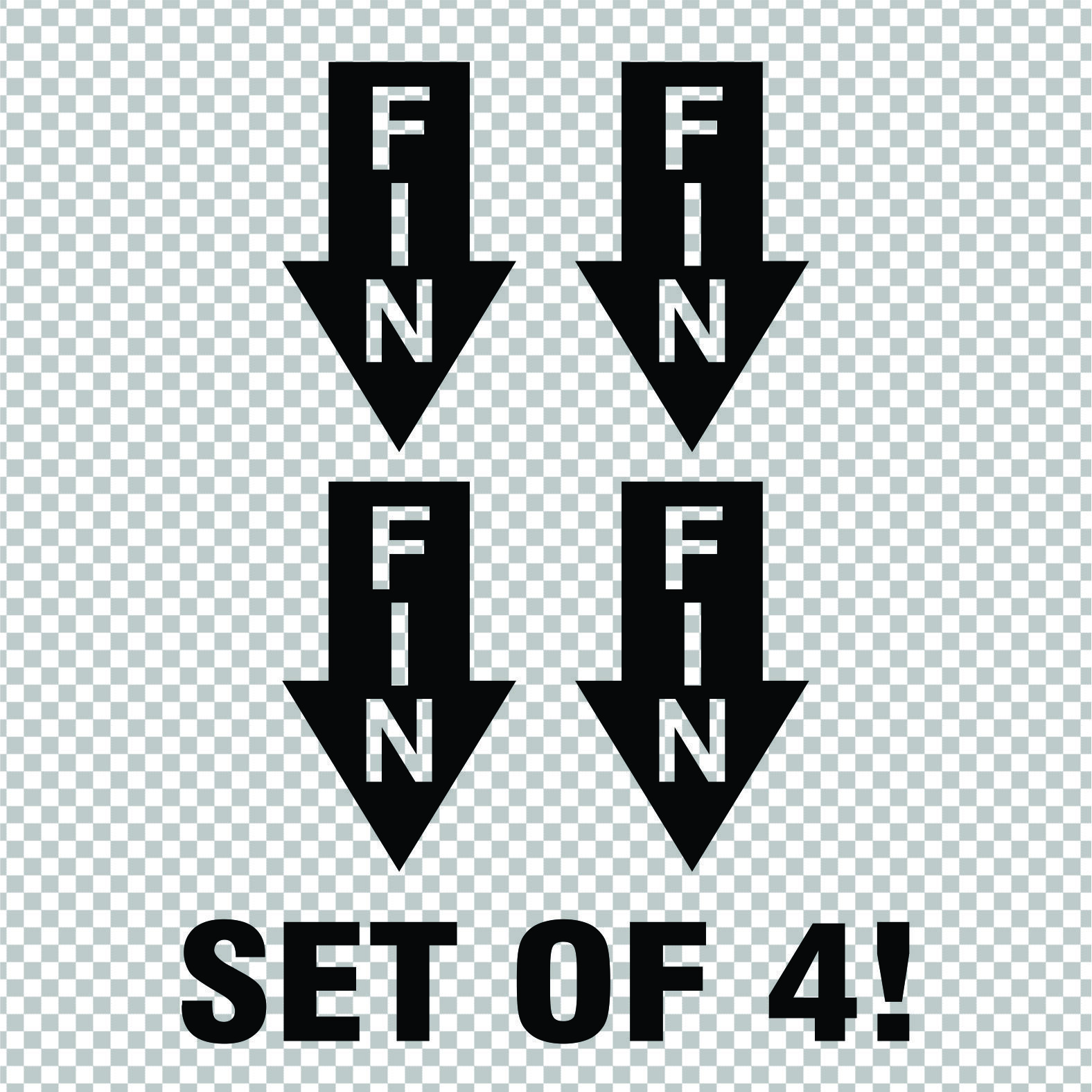 SET OF 4 - 1.5 X 2.5 FIN ARROW BOAT DECALS | eBay