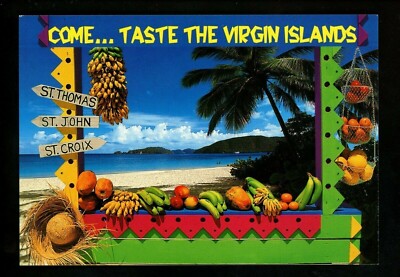 Recipe postcard US Travel Tropical Fruit Salad Virgin Islands St ...