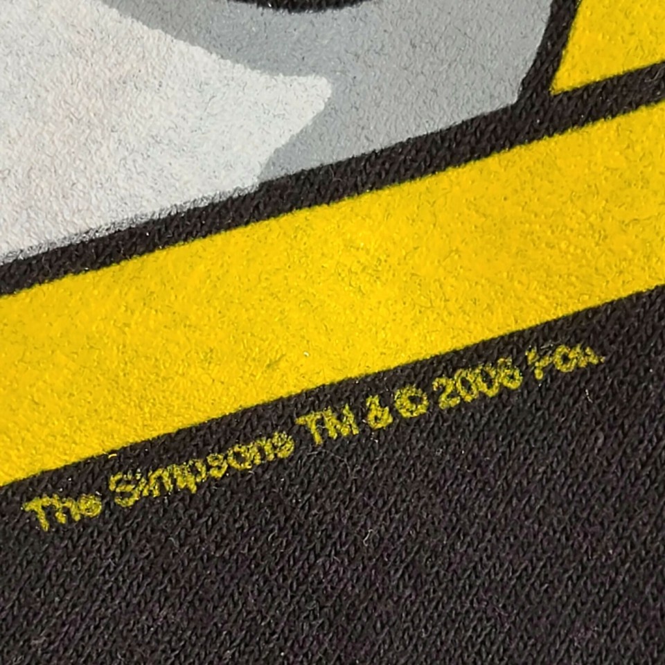 The Simpsons Large T-Shirt Homer Simpson Warning Man At Work Black Tee ...