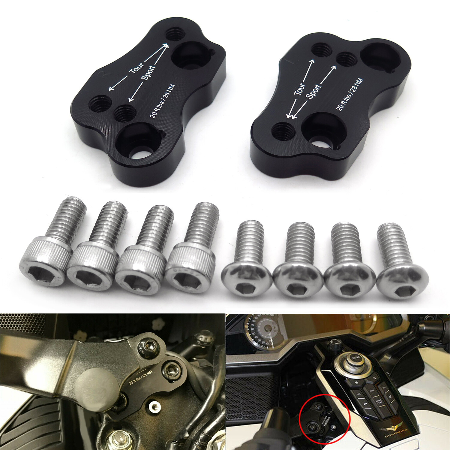 Adjustable Motorcycle handlebar risers For HONDA GL1800 GL1800 2018 ...