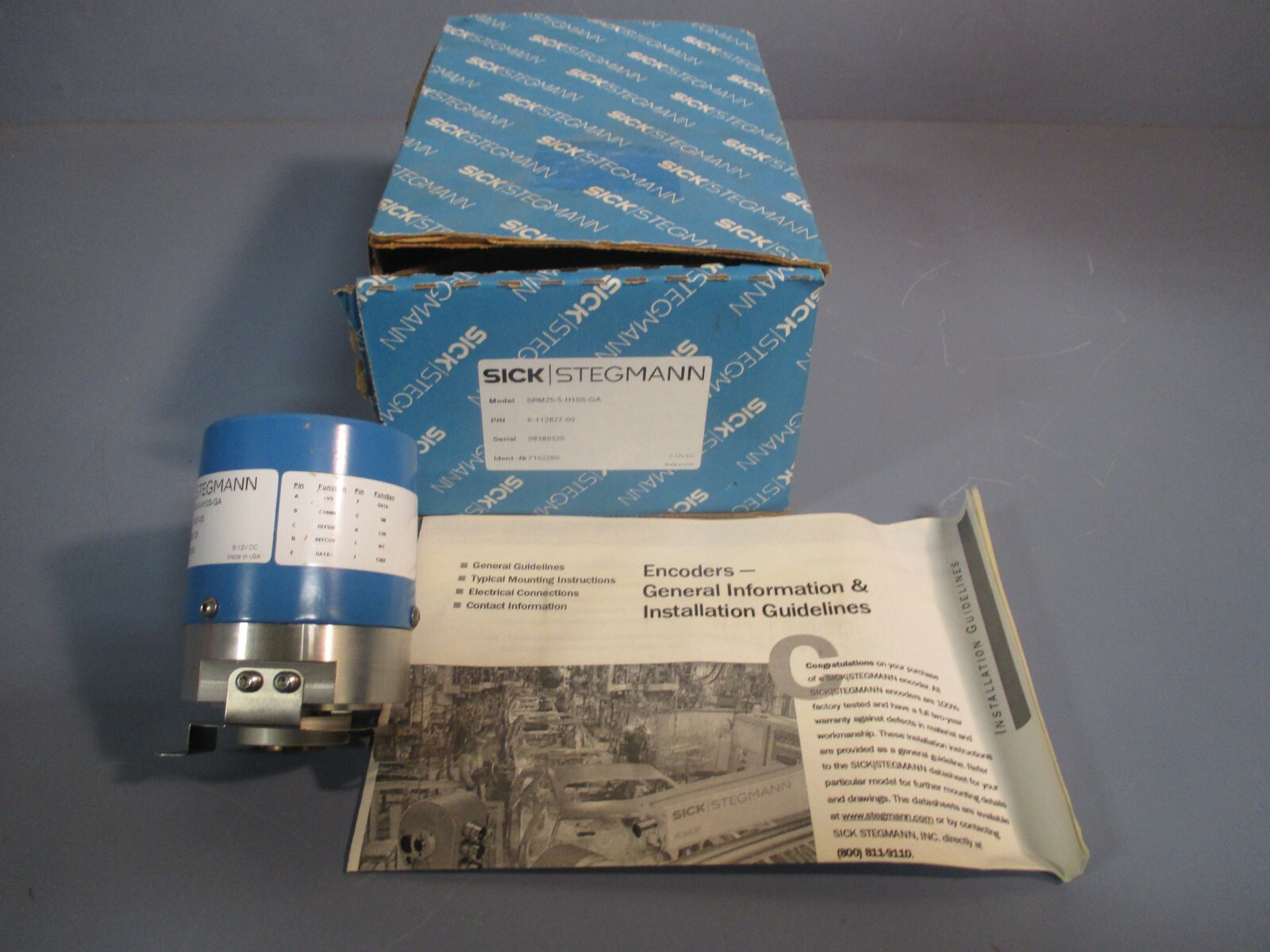 SICK STEGMANN 6-112827-00 ENCODER 5-12VDC MODEL SRM25-5-H10S-GA for ...