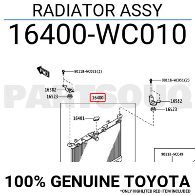 16400WC010 Genuine Toyota RADIATOR ASSY 16400-WC010 | eBay