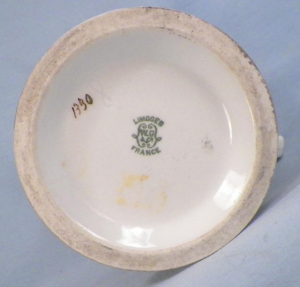 Antique Shaving Mug Limoges VKG George R Foss Blue Gold #34 As Is | eBay