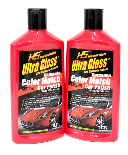 RED CAR WAX POLISH ULTRA GLOSS HS 10oz 2 PACK CARNAUBA COLOR MATCH ...