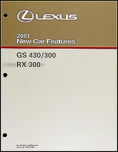 2001 Lexus Caractéristiques Manuel Service Entraînement RX300 GS300 ...