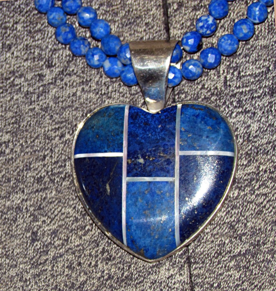 Jay King Mine Finds lapis and sterling silver heart pendant necklace | eBay