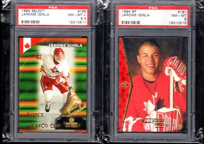 1994-95 Jarome Iginla LOT Select UD SP Rookie Rc PSA 8 8.5 HOF Flames ...