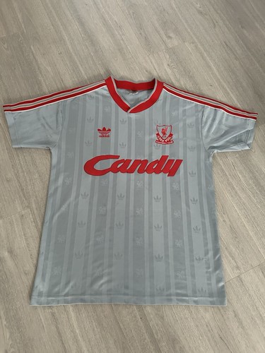 Liverpool FC 1988-89 Adidas Grey Away Candy Shirt. Remake Size Medium ...
