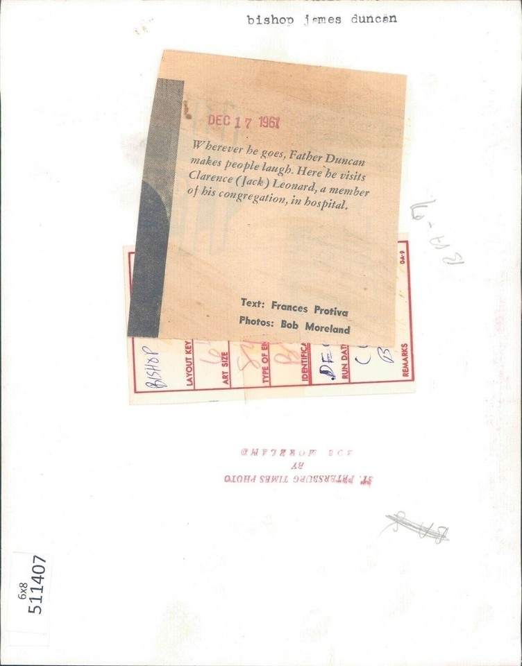 1961 Bishop James Duncan Religious Father Clarence Jack Leonard ...