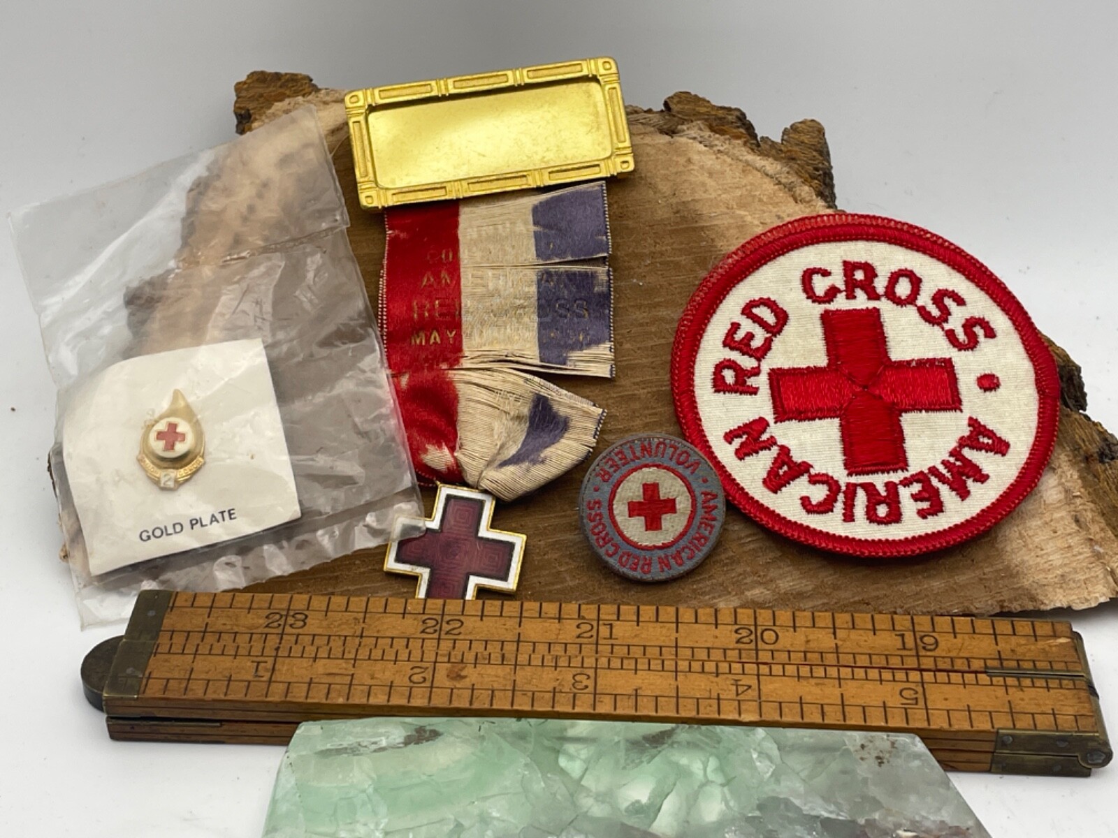 Lot of Red Cross Vintage Items including 1937 Convention Medal/Ribbon ...