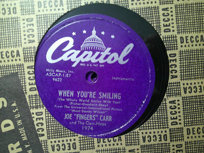 CAPITOL 78 RECORD/JOE FINGERS CARR/MUSIC MAKIN MAMA FROM MEMPHIS/WHEN ...