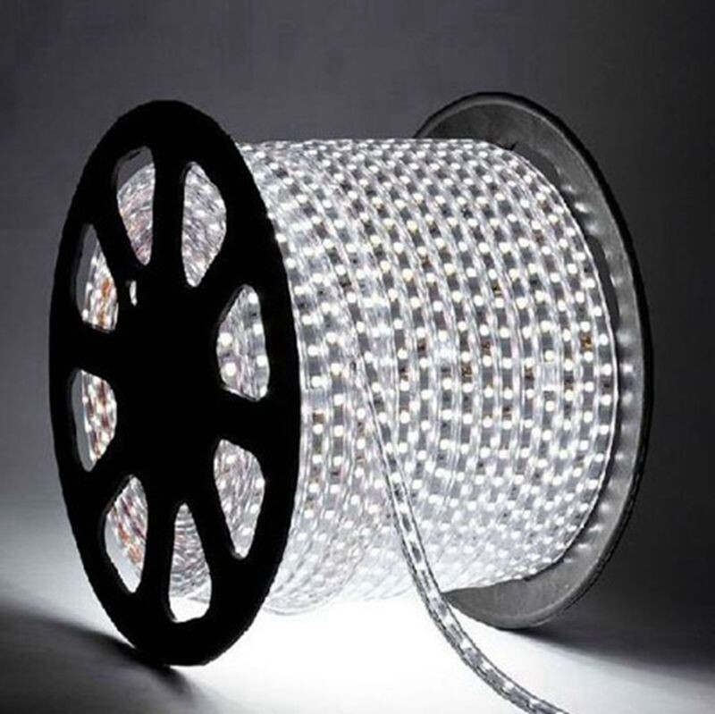 220V IP65 Waterproof Single Color 100m/roll 5050 LED Strip Light Home ...