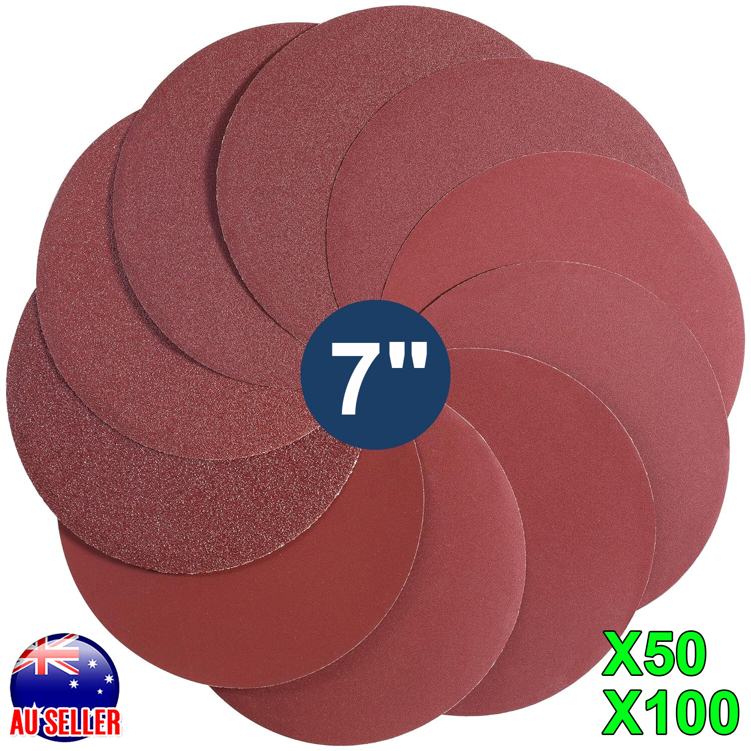 Bulk 180mm 7" Inch Sanding Discs Pads Hook Loop Disc Drywall Sander ...