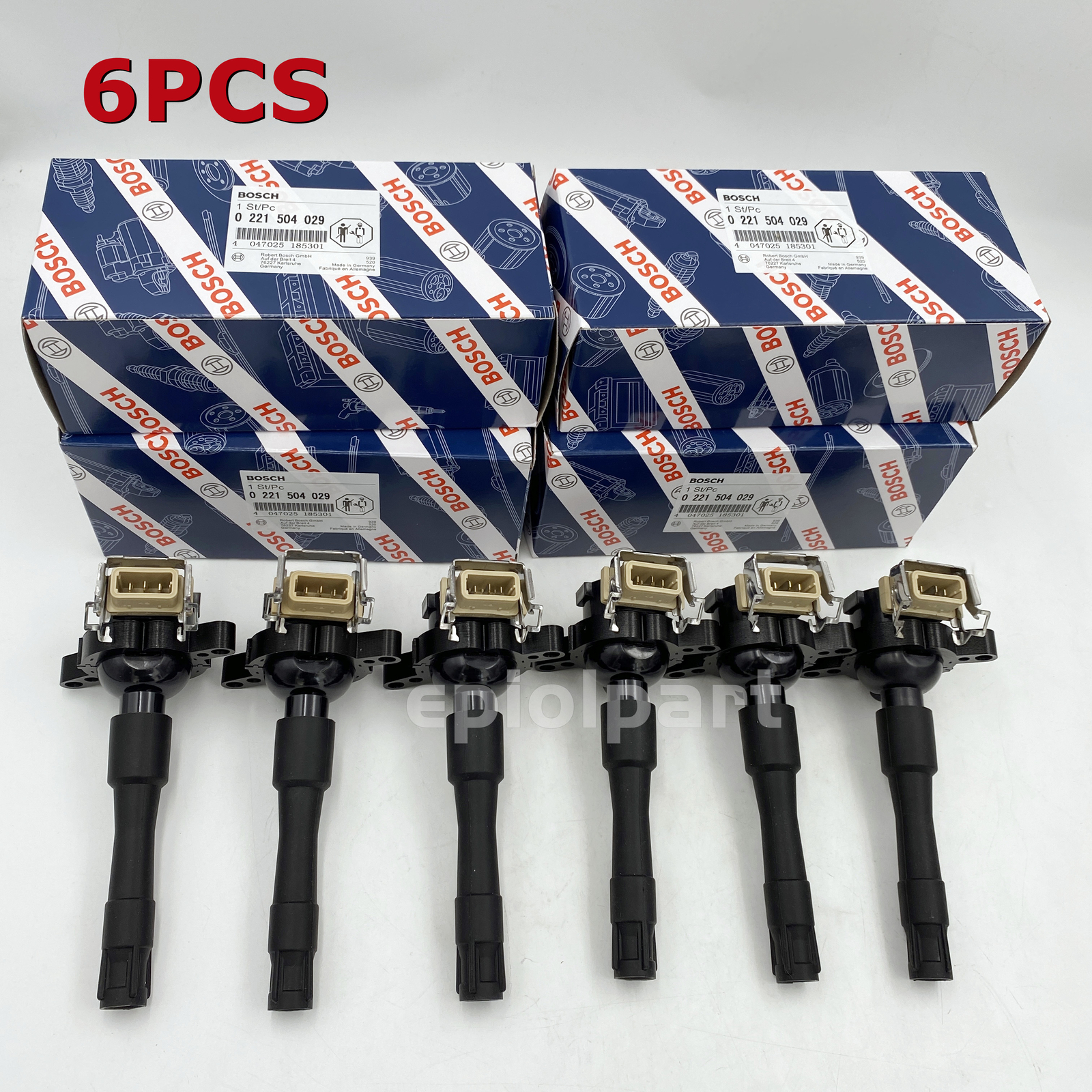 6PCS Ignition Coils Bosch 0221504029 For BMW E36 E46 E39 E38 E53 323i ...