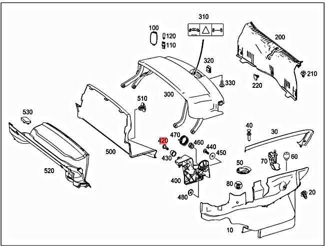 Genuine MERCEDES Slc Expansion rivet Partition panel to bracket ...