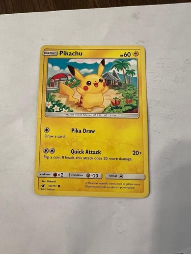 Pikachu HP60 30/111 No. 025 Mouse Pokemon Pika Draw Quick Attack 2017 ...