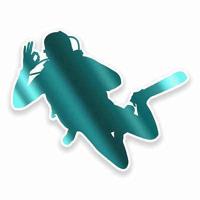 2 x 10cm Scuba Diver Vinyl Decal Sticker Laptop Diving Fun Club Padi ...