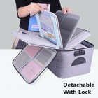 Document Storage Bag Multi-Layers File Organizer Box Lock Certificate ...