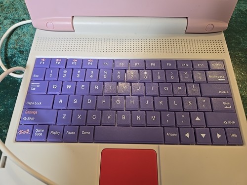 Vtg Barbie B-Book Pink/Purple Laptop Computer Learning Games Spanish ...
