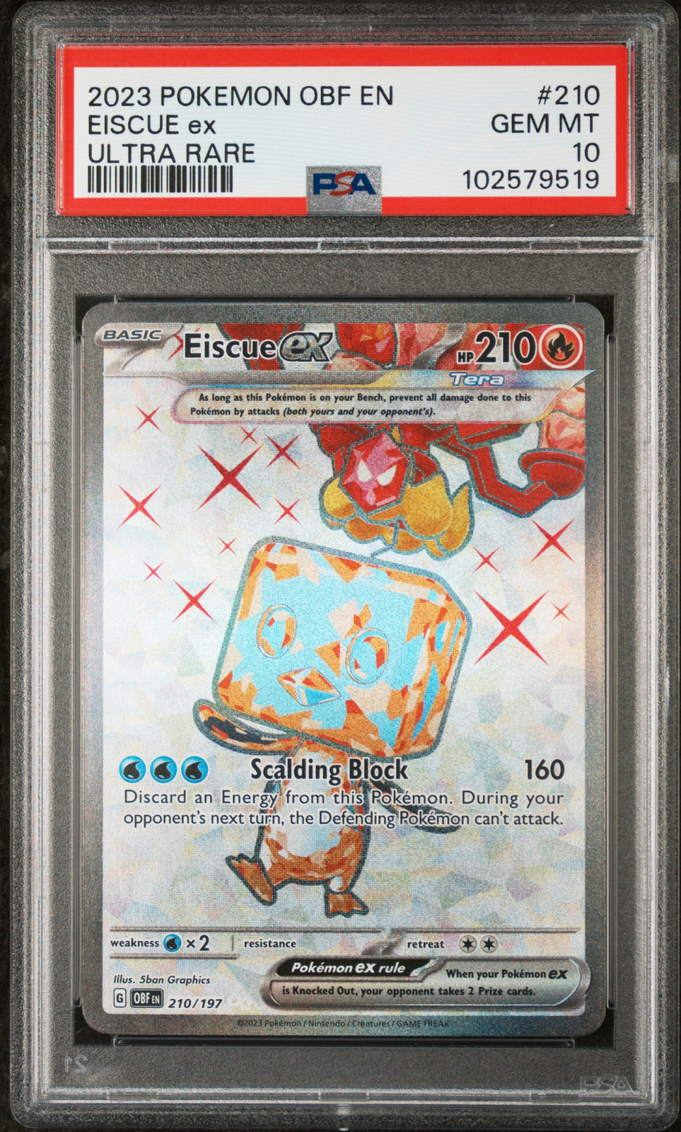 Eiscue ex 2023 Scarlet & Violet: Obsidian Flames #210/197 Ultra Rare ...