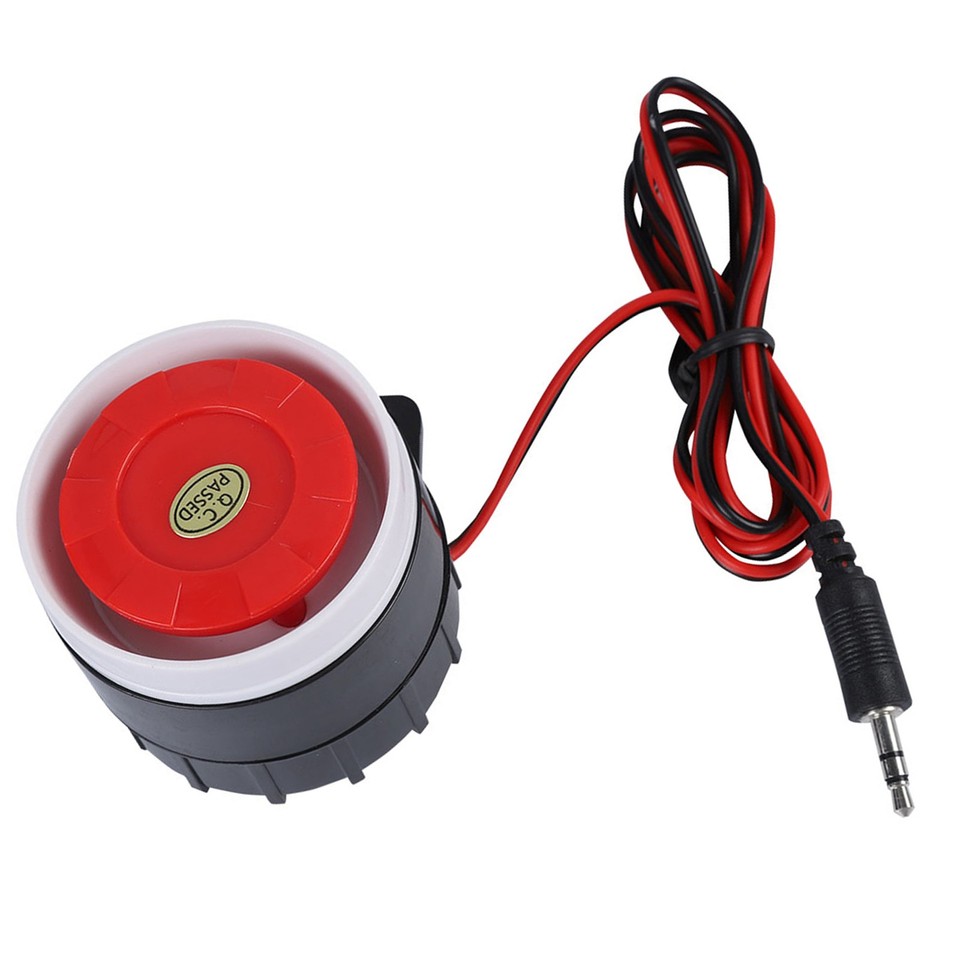A120dB DC 12V Mini Red Wired Horn Siren Sound Alarm System Warning Horn ...