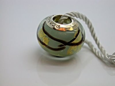 .925 STERLING SILVER EUROPEAN PERSONA POWDER BLUE WITH BLACK & GOLD NEW ...