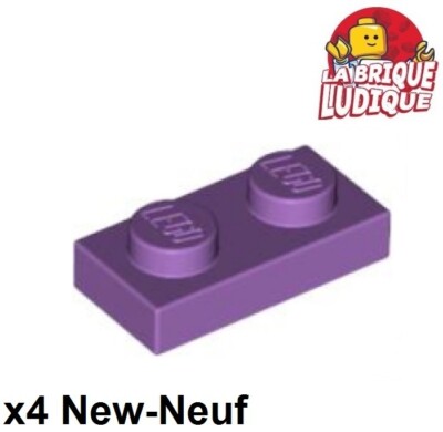 Lego 4X Plate 1X2 2X1 Medium Lavender 3023 New | eBay