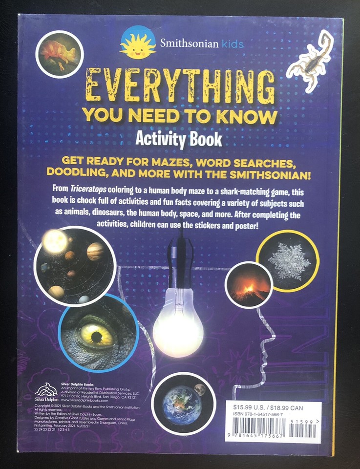 Smithsonian - Everything You Need to Know Activity Book Stickers Poster ...