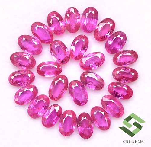 5x3 mm Natural Ruby Oval Cut Lot 05 Pcs Mozambique Calibrated Loose ...