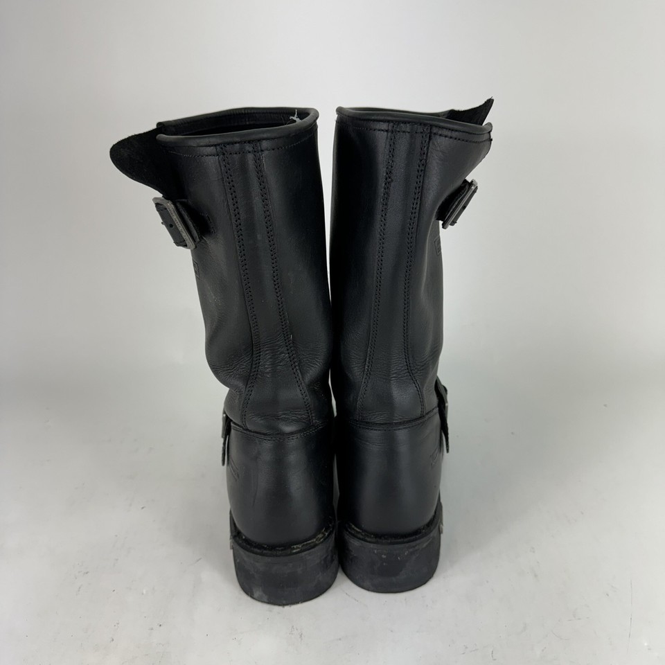 Xelement Men's Size 10.5 EEE Black Leather Engineer Motorcycle Biker Boots | eBay