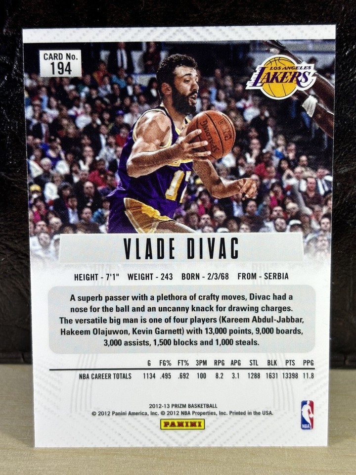 2012-13 Panini Prizm Basketball Vlade Divac #194 LA Lakers NM | eBay