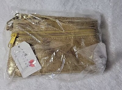 New Paper Destiny Gold Shimmer Wristlet Wallet Free Shipping 6" X 4 ...