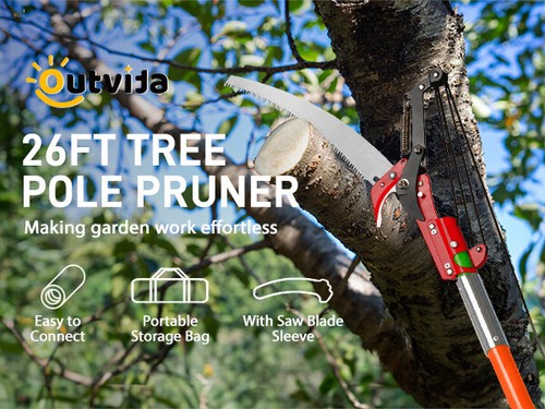 Top 26FT Manual Pole Saw Tree Trimmers Long Handle Pruner Set with ...