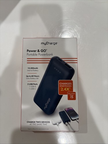 myCharge 10000mAh Power & Go Power Bank - Blue | eBay
