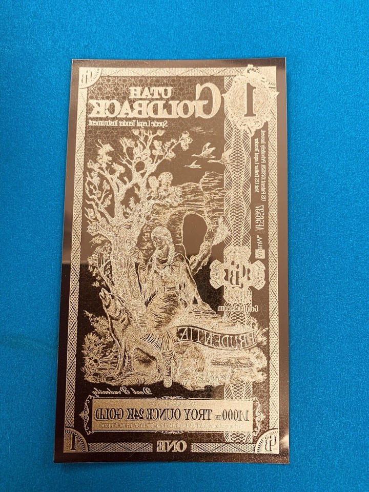 ** 2023 ** Utah 1 Goldback Aurum Gold Note 1/1000 oz 24kt .999 Fine ...