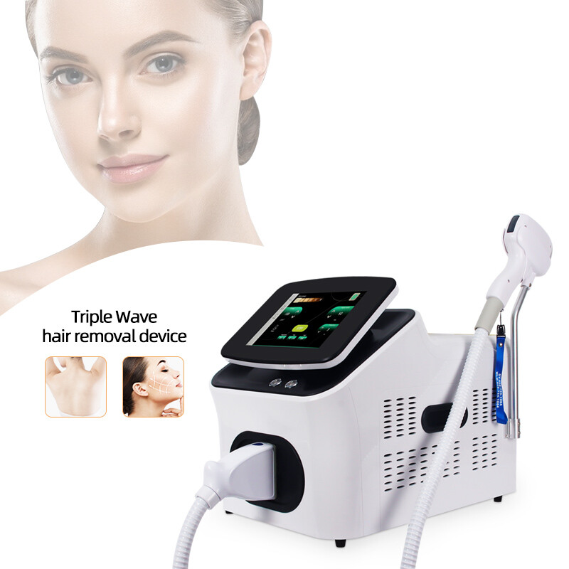 755 808 1064nm Diode Laser Hair Removal Machine Permanent Ice Titanium ...