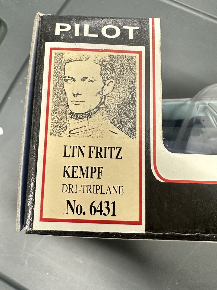 Model Power Fokker DR-1 Triplane 1:48 Diecast Airplane Kempf Pilot NIB ...