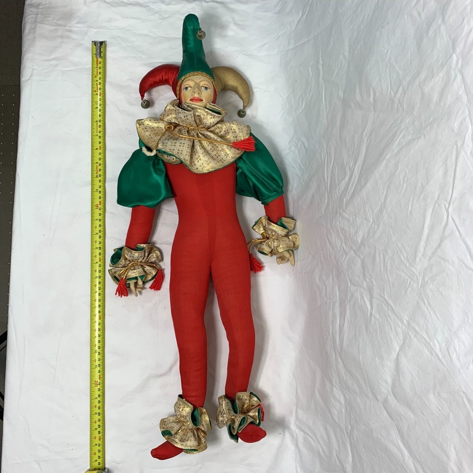 Court Jester Doll w/ Bells & Tassels - Grace Bros Display - Vintage ...