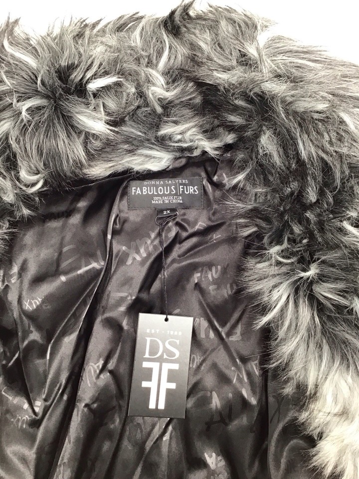 Donna Salyers Fabulous Furs Women’s Smokey Fox Shawl Collar Coat Size ...