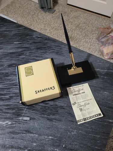 SHEAFFER's Snorkel Fountain Tip Dip Pen w/Box & Paperwork Vintage ...
