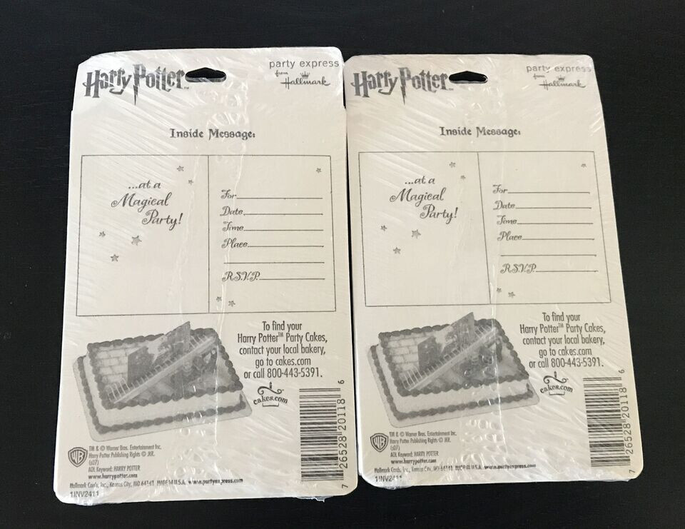 2 NEW Packs Harry Potter Order Phoenix Party Invitations Envelopes RARE ...