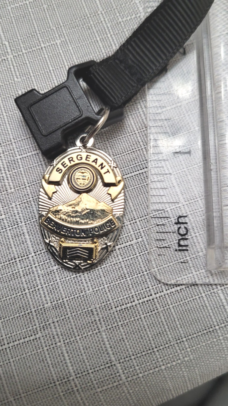 Police Sergeant badge & shield Protect Charm Mini Bra… - Gem