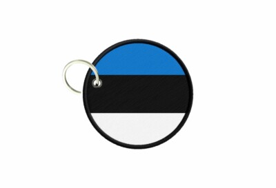 Keychain keyring print flag roundel circle estonia | eBay