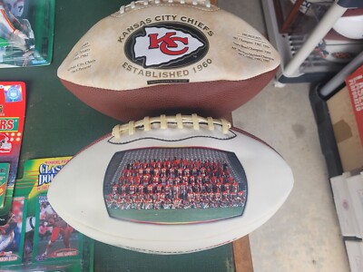 2pc lot Ltd Ed Kansas City Chiefs footballs 2004 team photo & stat ball ...