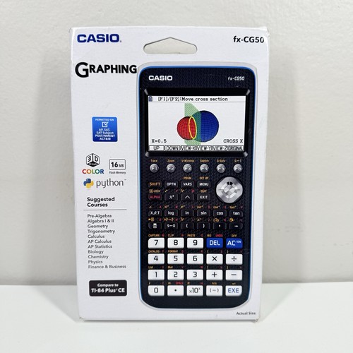 Casio FX-CG50 Color Graphing Calculator Natural Textbook Display ...